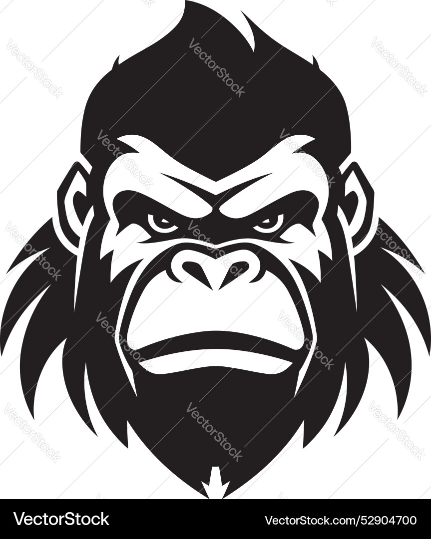 Emblematic ape icon black gorilla logo wild Vector Image