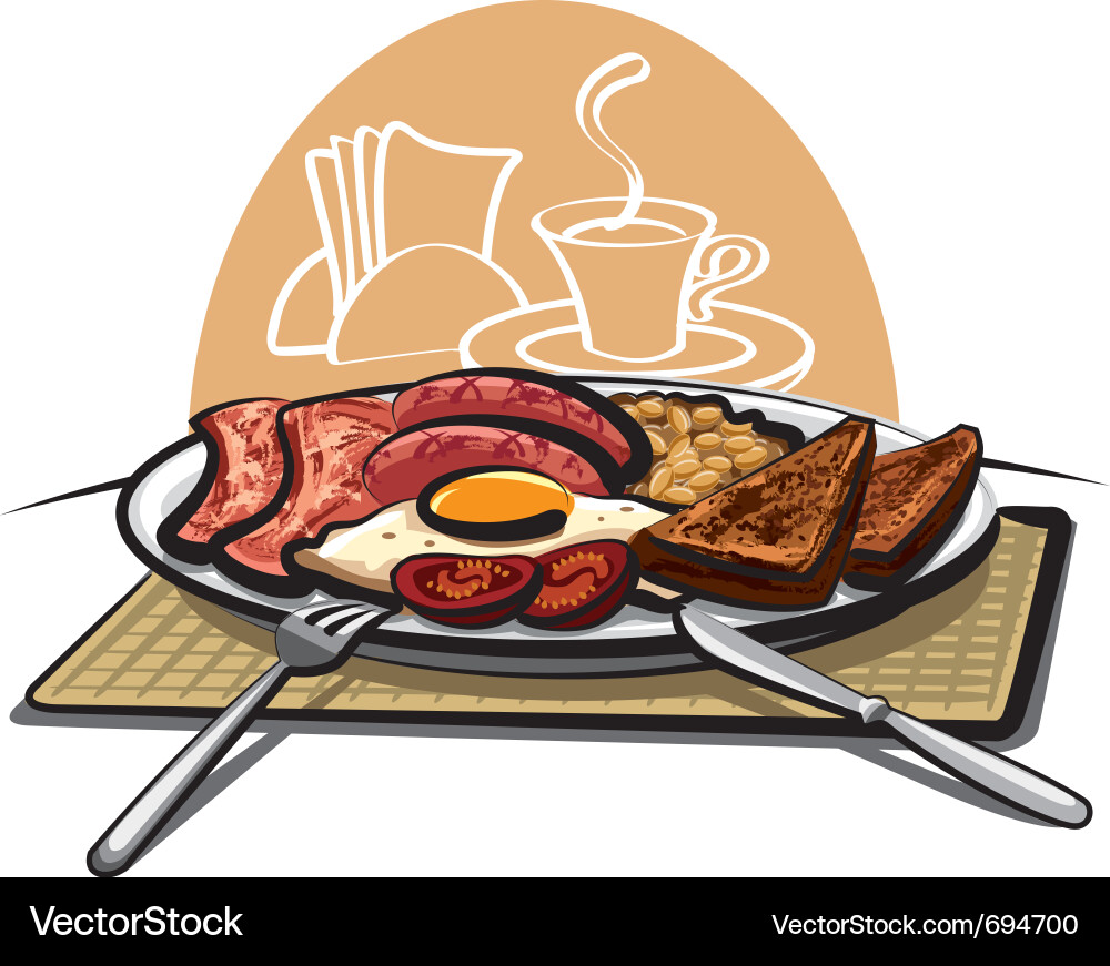 English breakfast Royalty Free Vector Image - VectorStock
