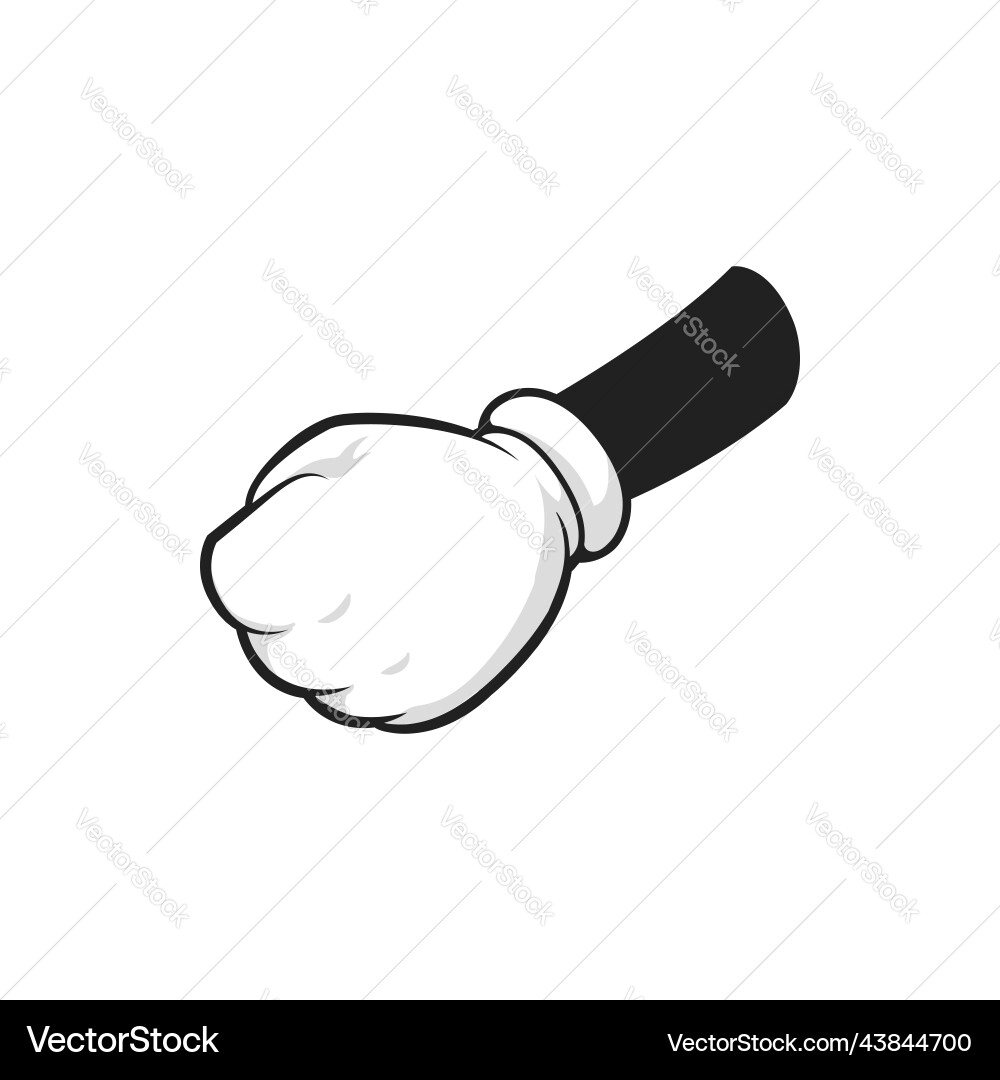 Fist hand palm with folded fingers fight gesture Vector Image