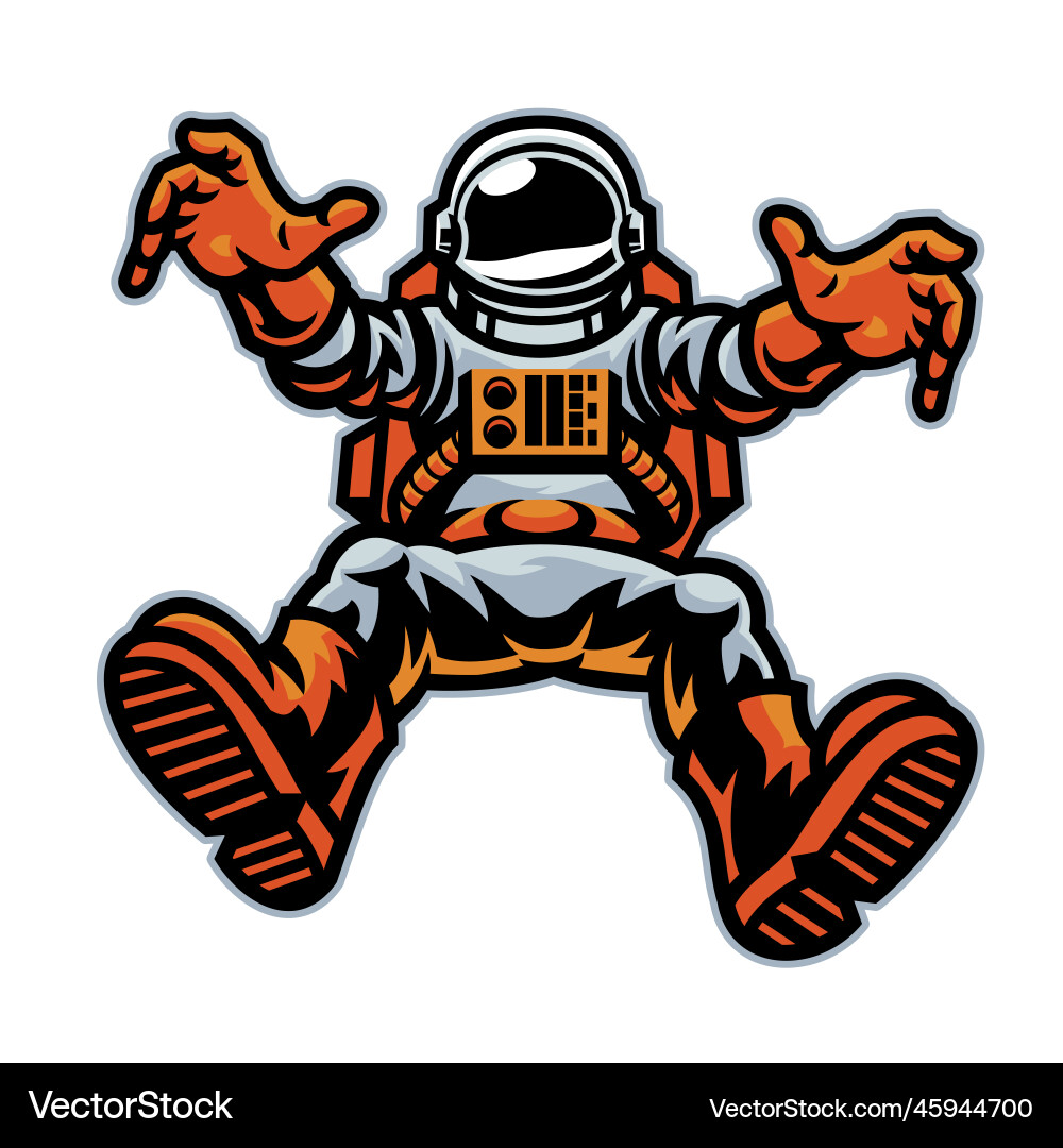 Floating astronaut in the space suit Royalty Free Vector
