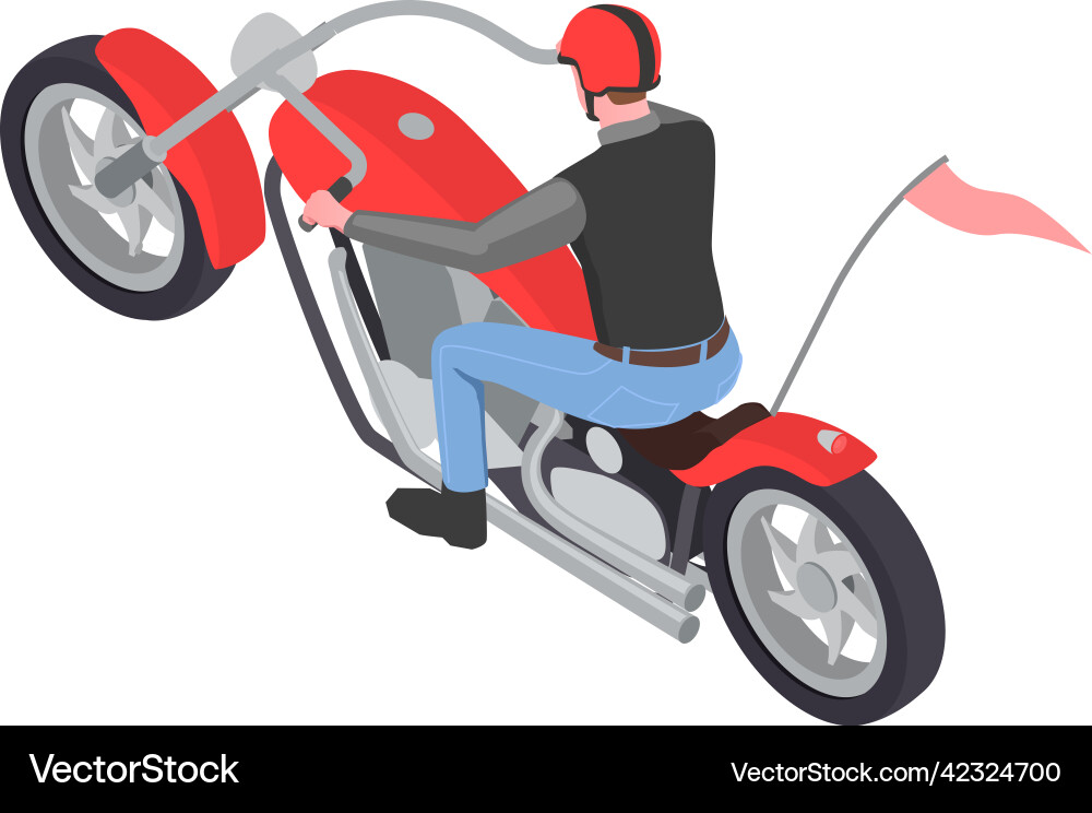 Isometric biker icon Royalty Free Vector Image