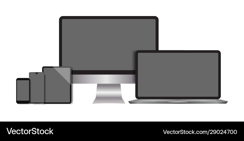 Realistic computers laptops tablets smartphone Vector Image