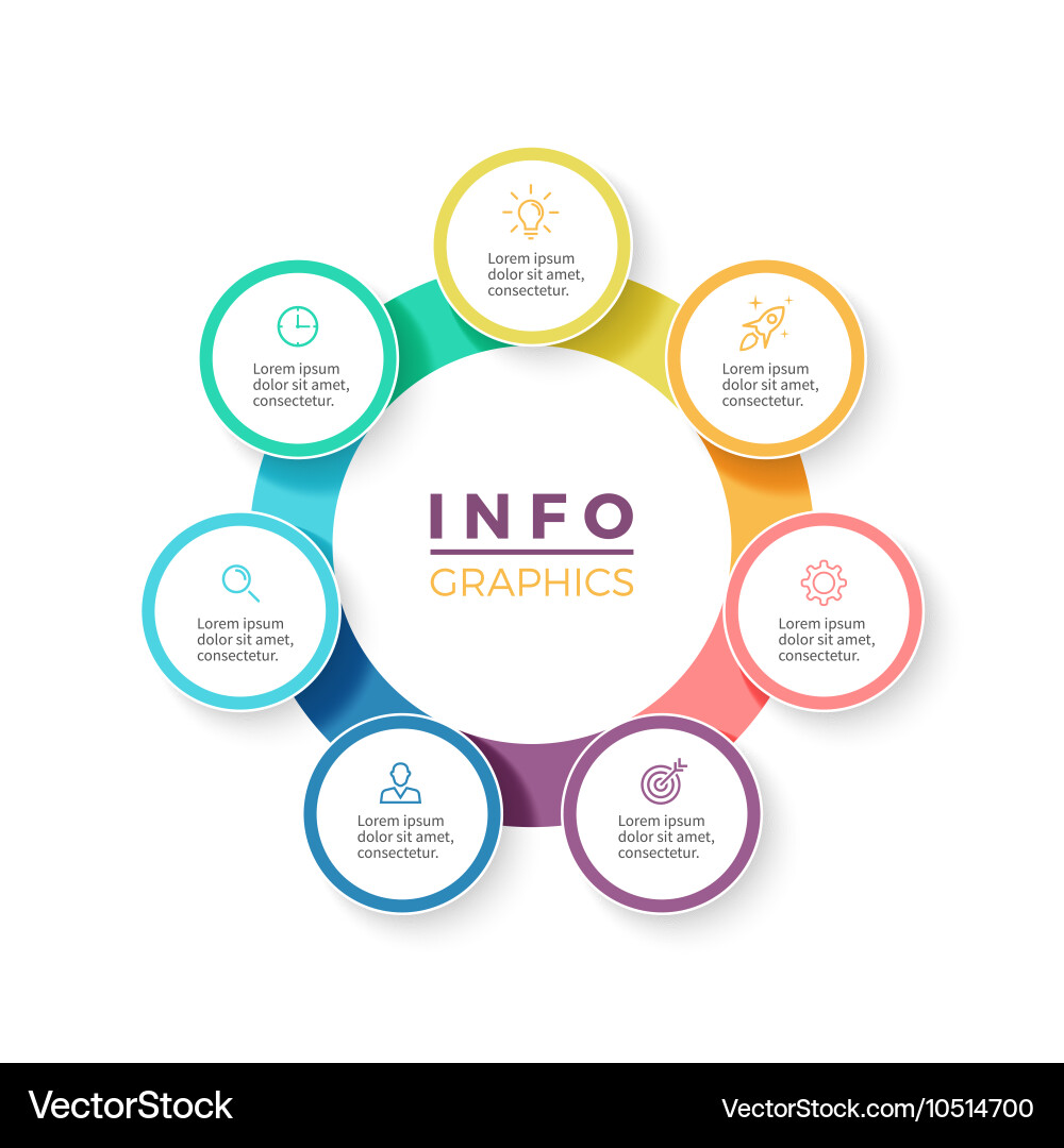 Seven steps infographics design element Royalty Free Vector