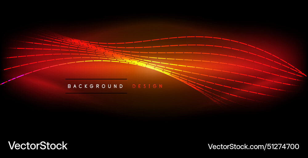 Vibrant red and amber wave against dark sky – Royalty-Free Vector ...