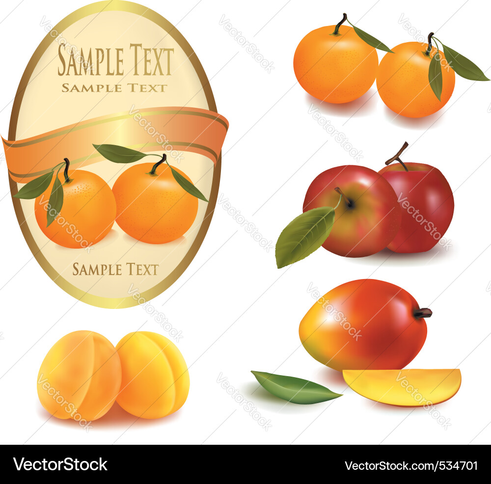 A label and some fruit Royalty Free Vector Image