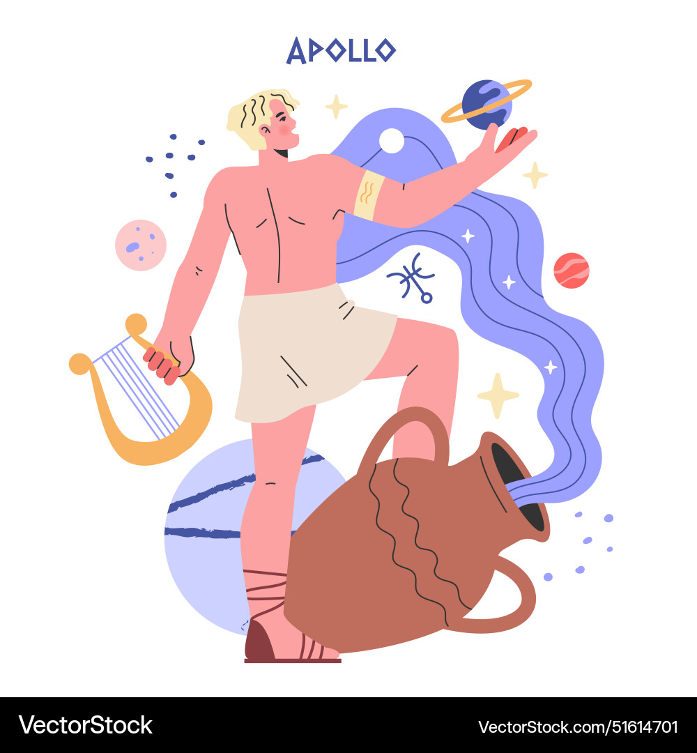 Ancient greek gods flat Royalty Free Vector Image