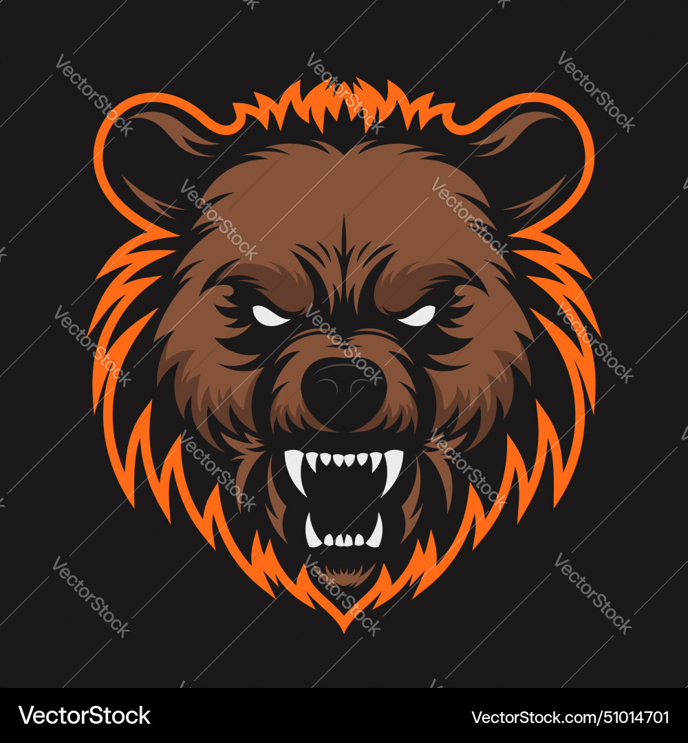 Angry bear logo mascot design Royalty Free Vector Image