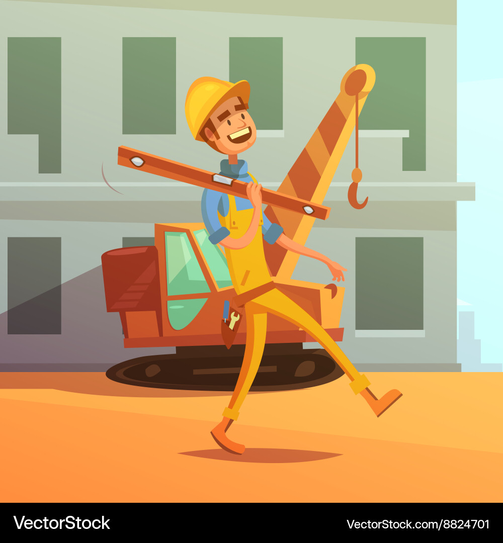 Bauherr und Bau Lizenzfreies Vektorbild - VectorStock