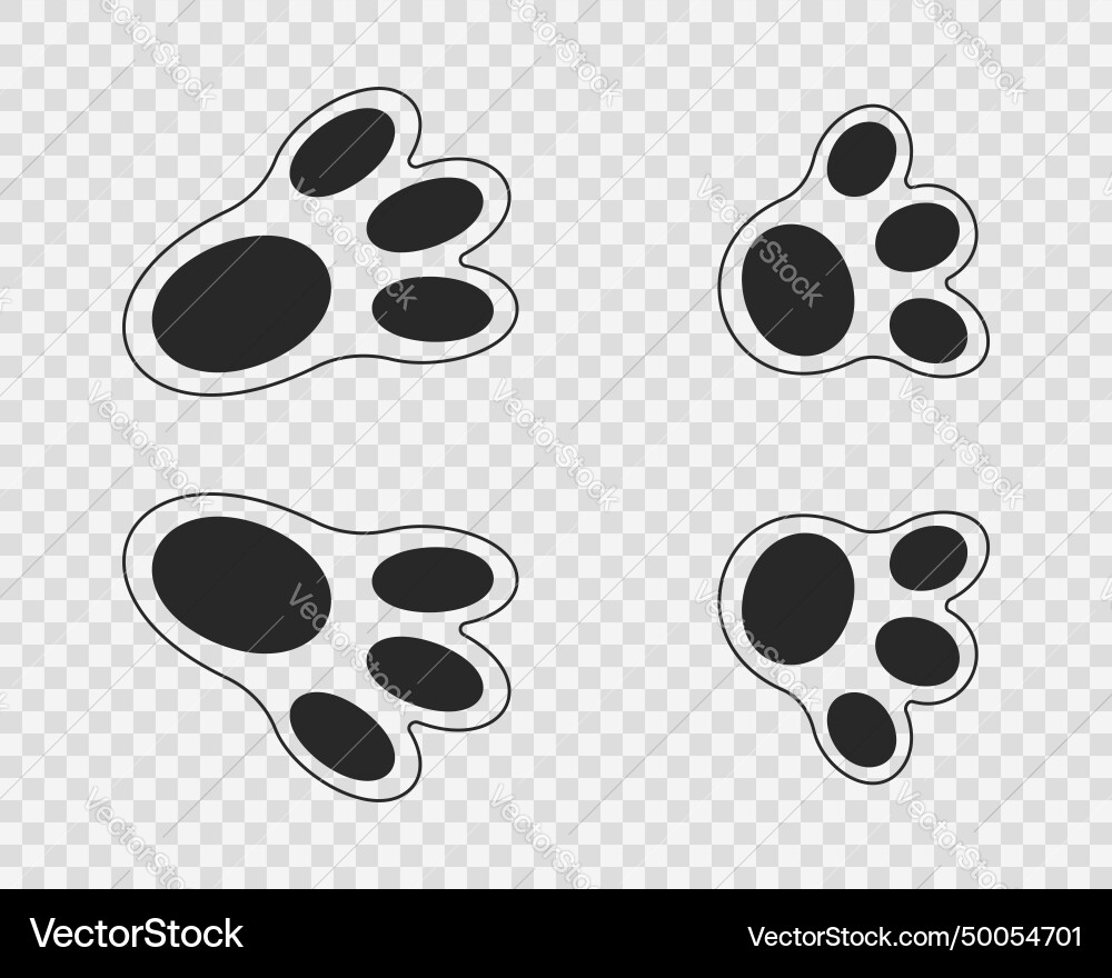 Bunny feet print cute black rabbit paws Royalty Free Vector