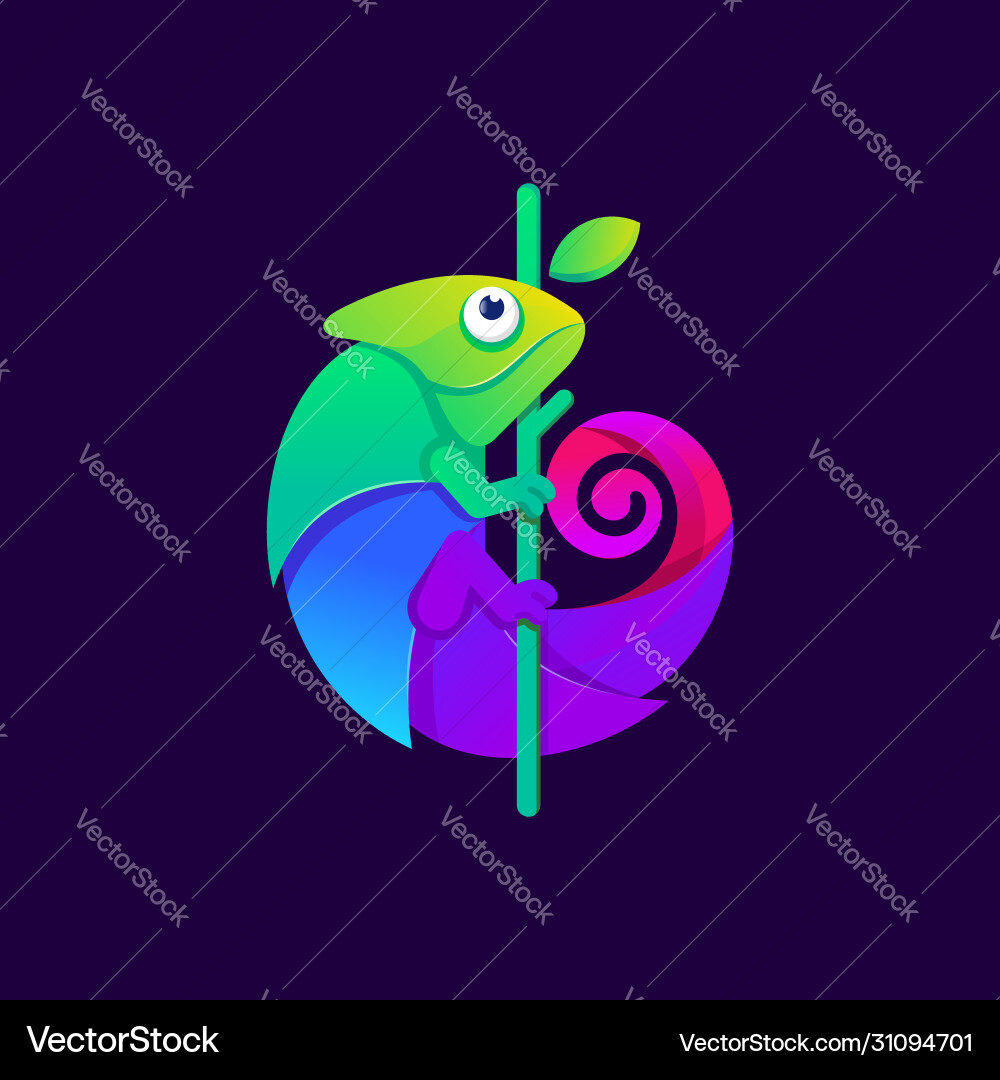 Chameleon logo design Royalty Free Vector Image