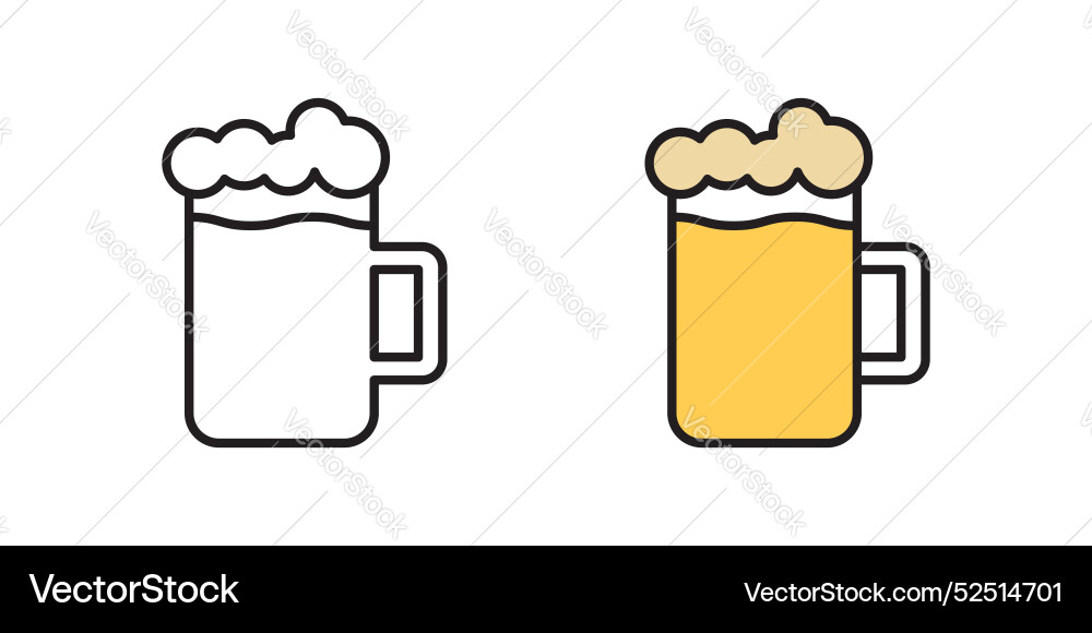 Cold beer icon in flat style alcohol drink Vector Image