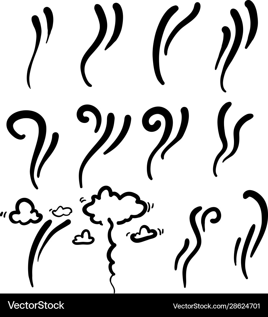 Collection smoke isolated on white background Vector Image