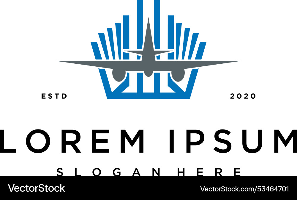 Creative airplane book logo design concept Vector Image