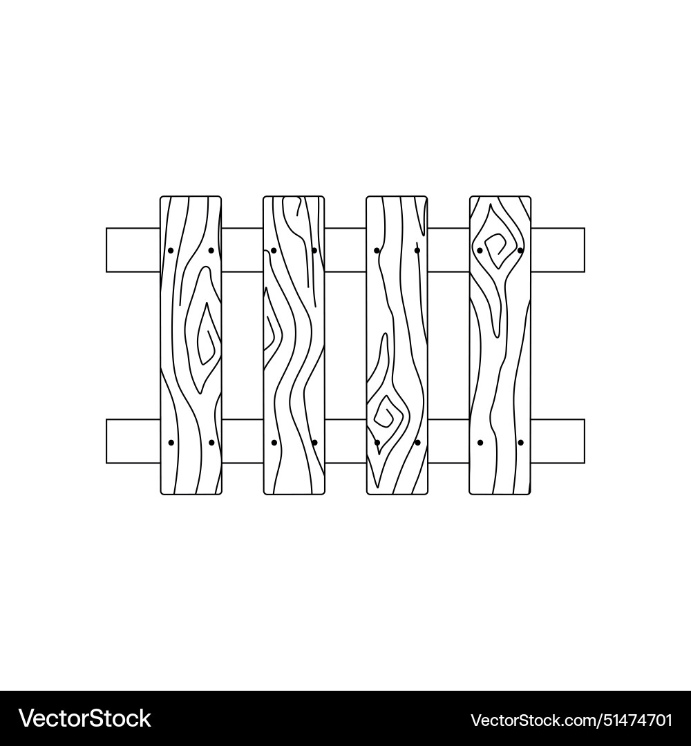 Doodle wooden fence linear icon editable stroke Vector Image