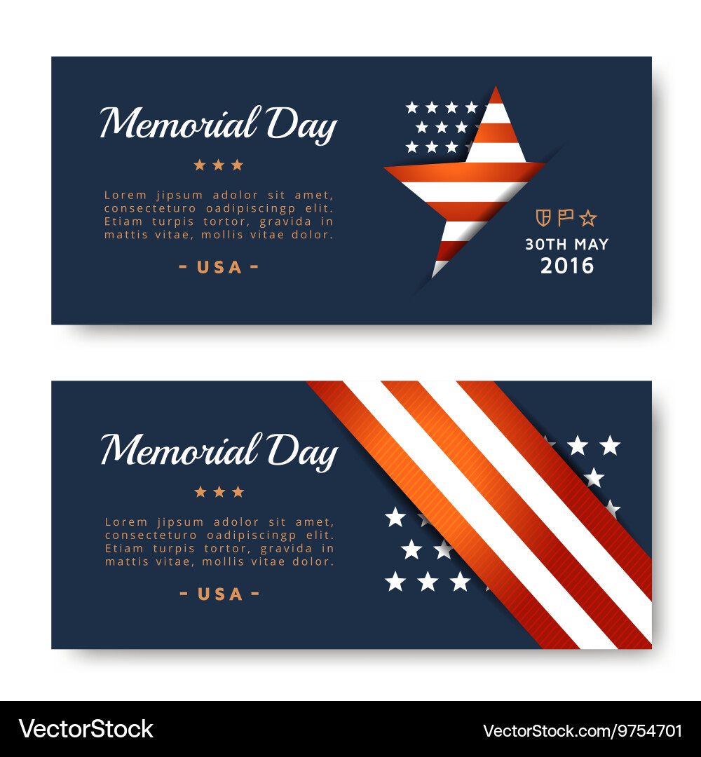Memorial Day Patriotic Cards Royalty Free Vector Image
