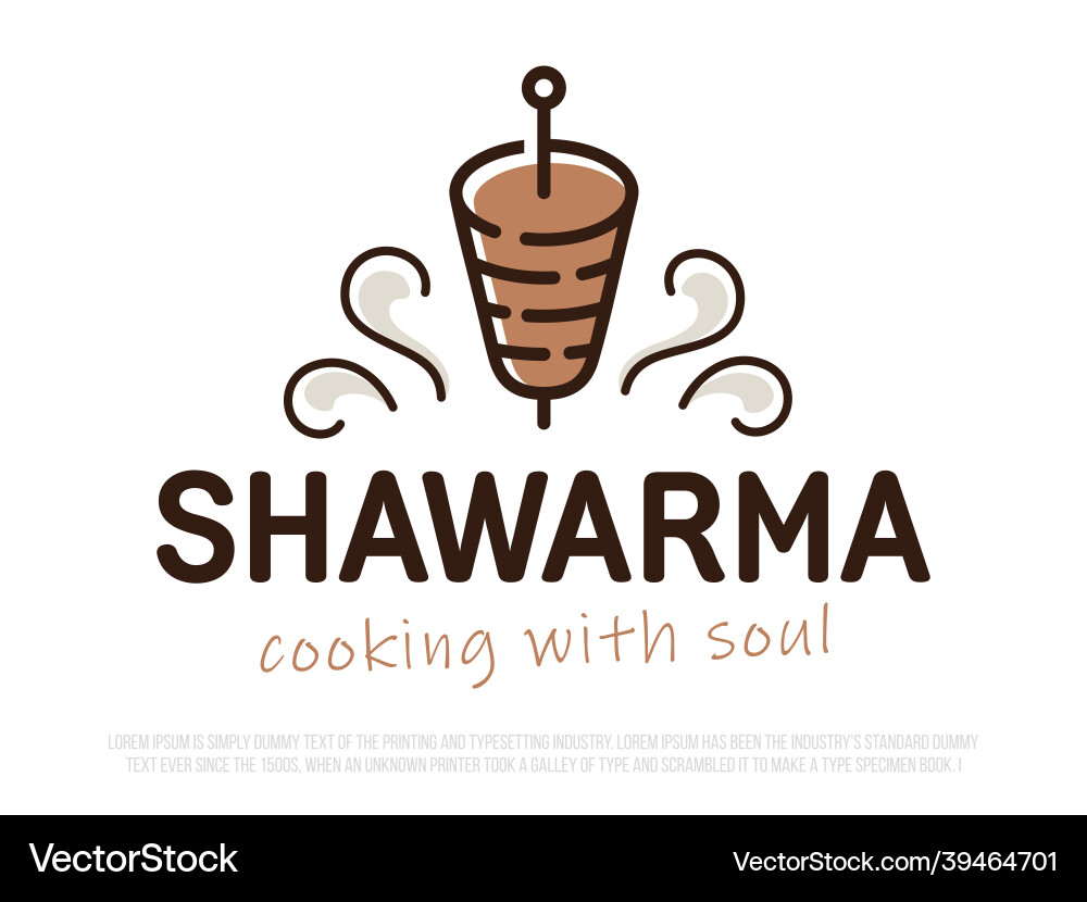 Modern professional shawarma logo in restaurant Vector Image