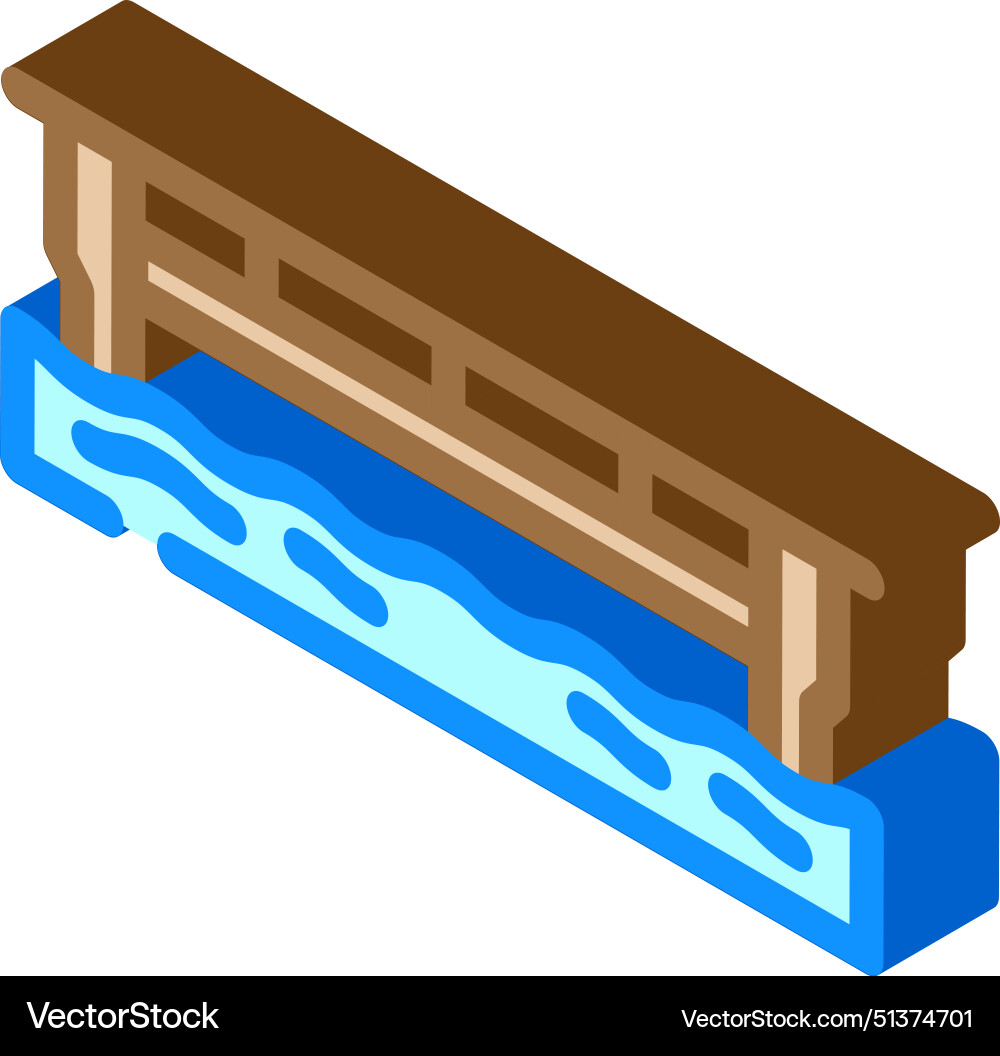 Plate girder bridge isometric icon Royalty Free Vector Image
