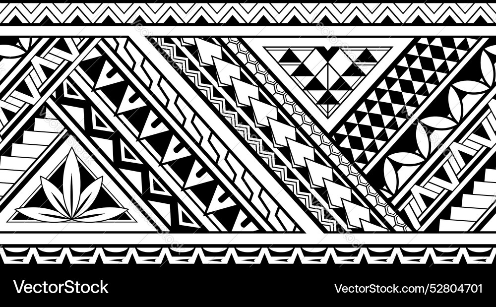 Polynesian style seamless tattoo Royalty Free Vector Image