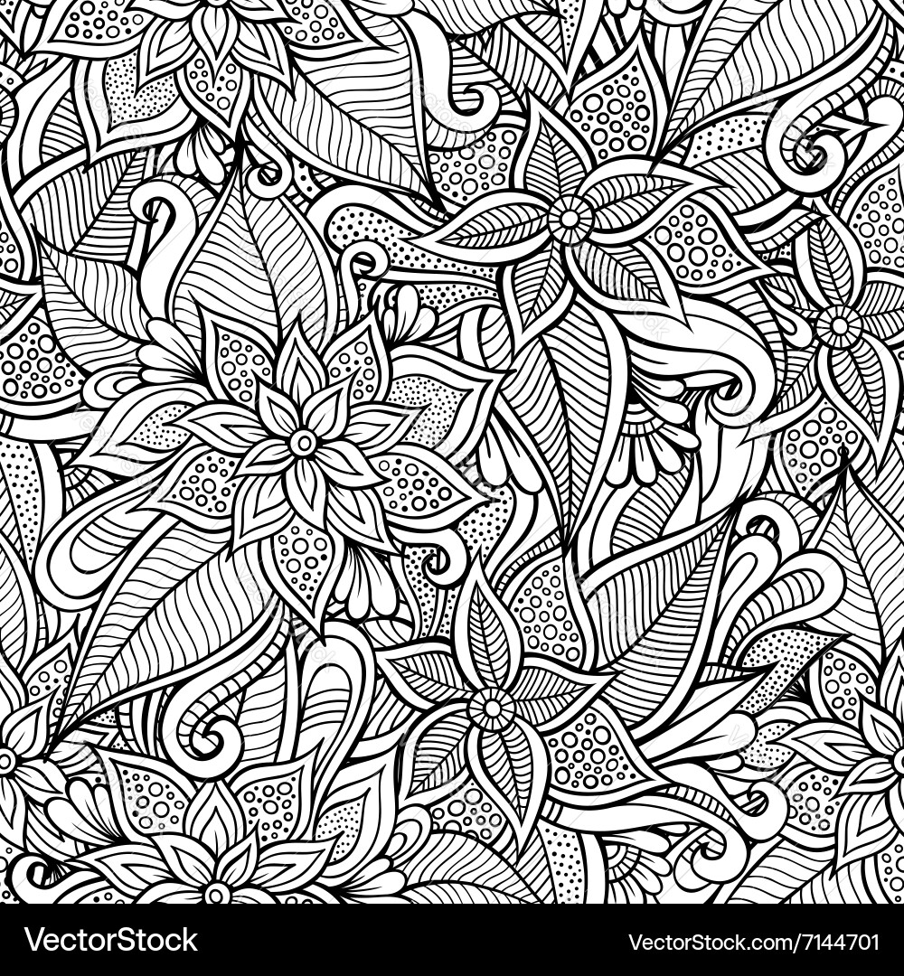 Seamless abstract flowers pattern Royalty Free Vector Image