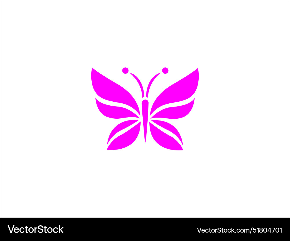 Simple butterfly logo design Royalty Free Vector Image