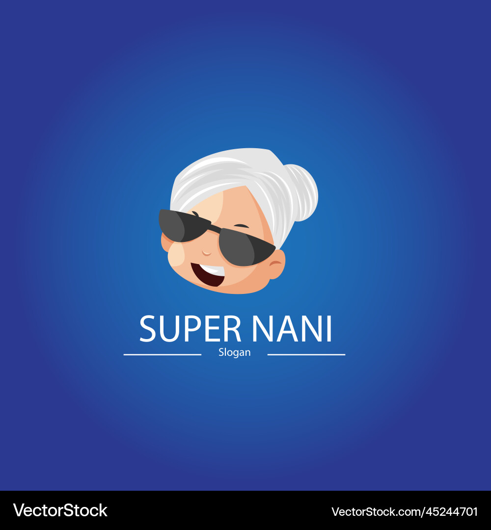 Super nani mascot logo Royalty Free Vector Image
