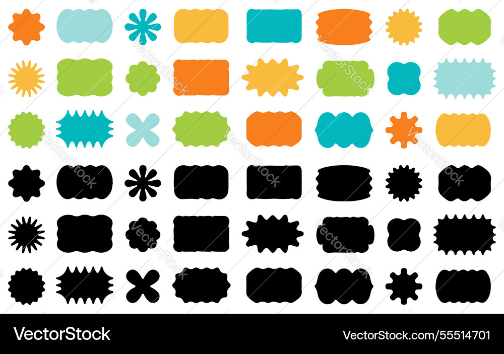 Zig zag wavy shape frames Royalty Free Vector Image