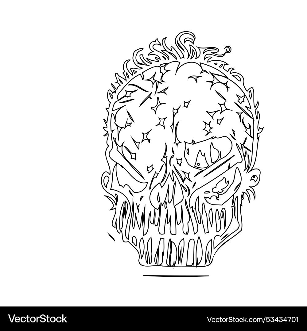 Zombie outline sketch Royalty Free Vector Image