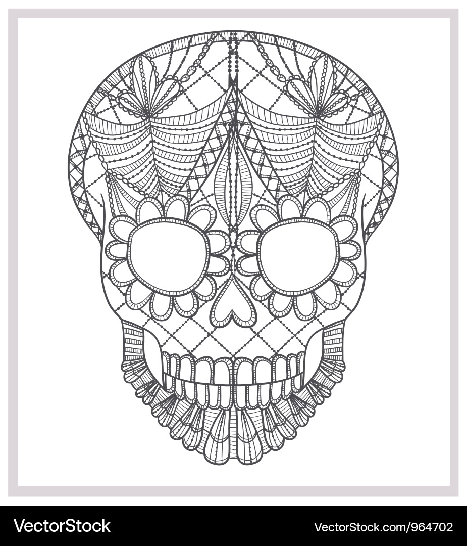 Abstract skull lace ornament Royalty Free Vector Image