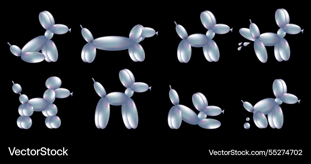 Balloon dogs set Royalty Free Vector Image - VectorStock