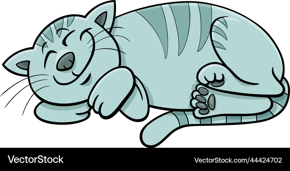 Cartoon sleeping cat comic animal character Vector Image