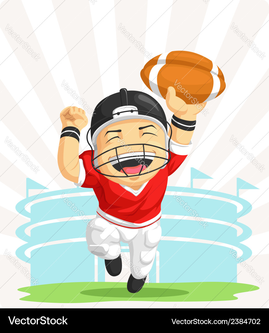 Cheerful Football Player Royalty Free Vector Image
