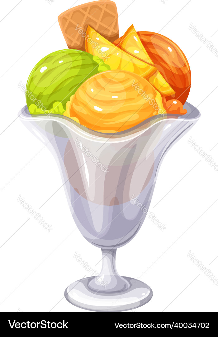 Colorful Ice Cream Sundae Royalty Free Vector Image