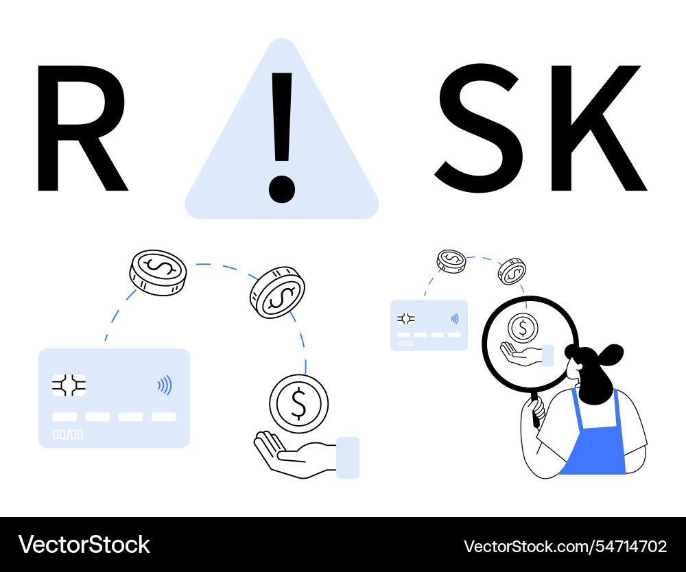 Financial risk analysis concept with coins credit Vector Image