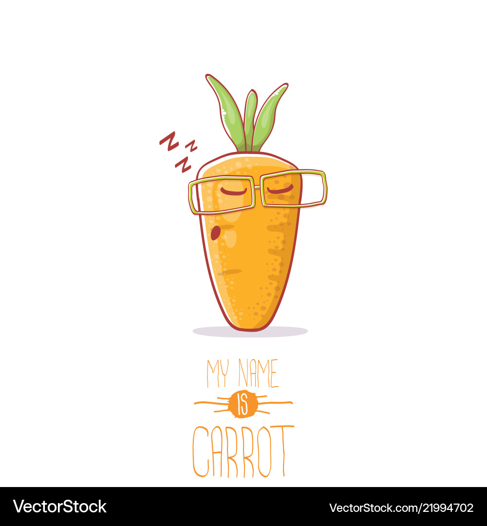Funny cartoon cute carrot character Royalty Free Vector