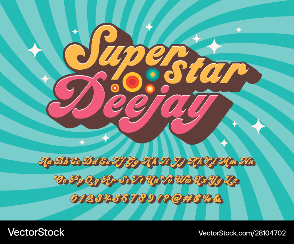 Groovy font Royalty Free Vector Image - VectorStock