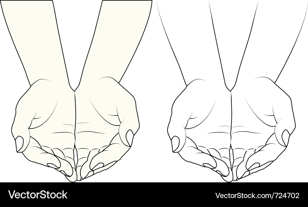 Hands outstretched in front Royalty Free Vector Image
