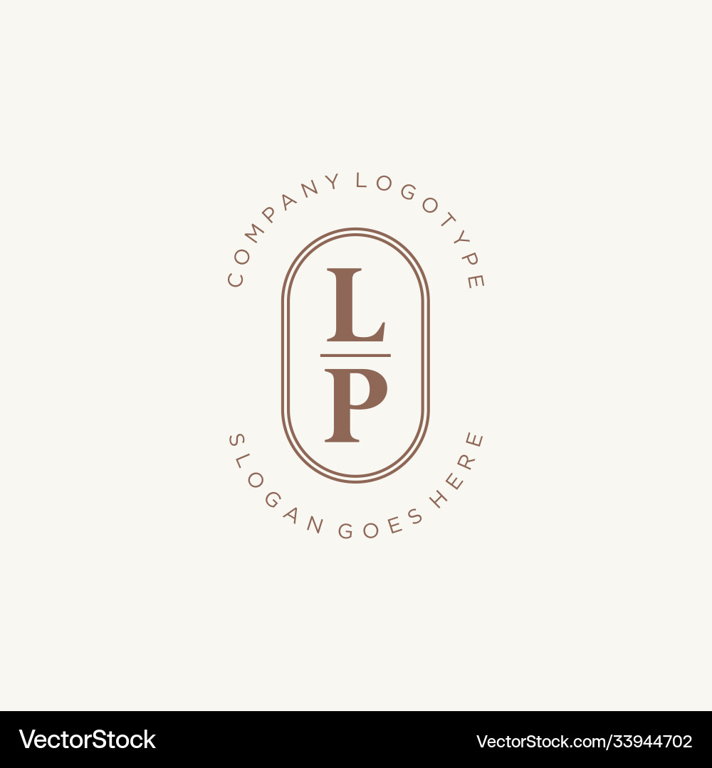 Initial lp beauty monogram and elegant logo design