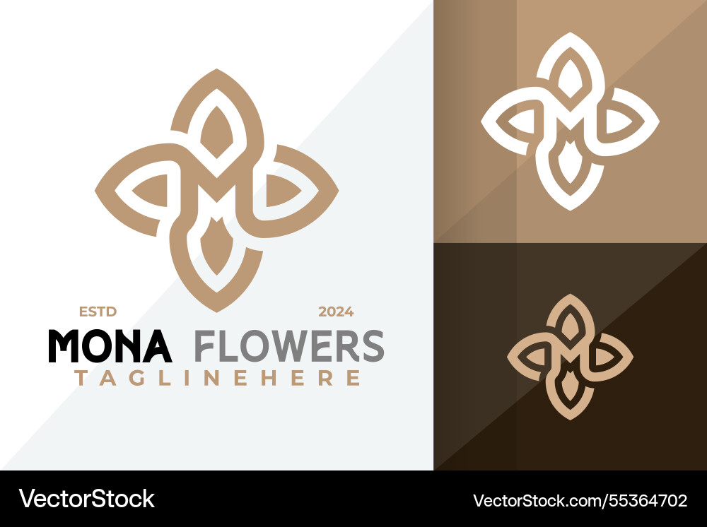 Letter m flower logo icon design Royalty Free Vector Image