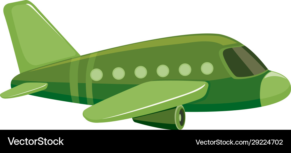 Single picture green jet plane Royalty Free Vector Image