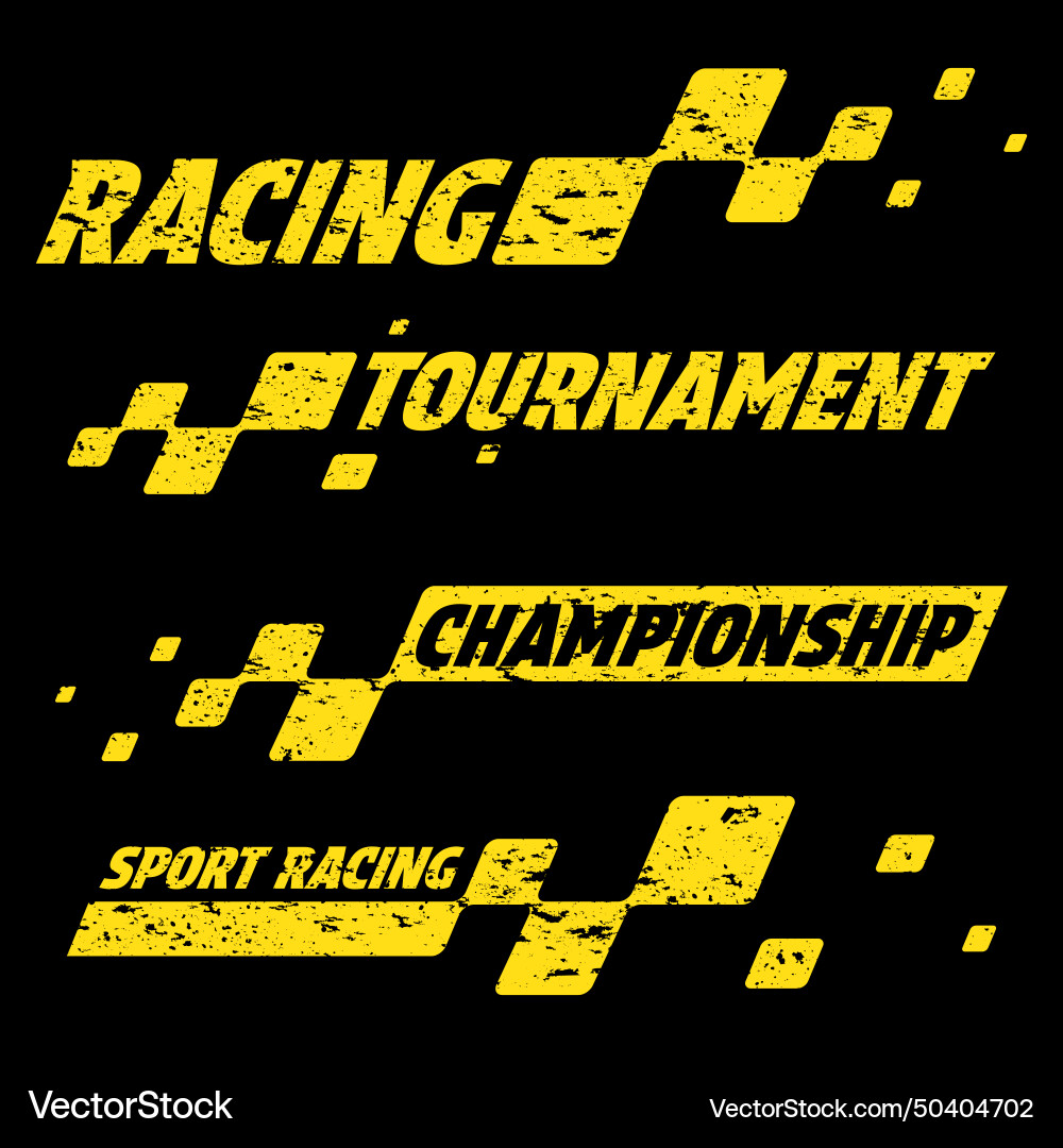 Sport checkered black grunge logos Royalty Free Vector Image