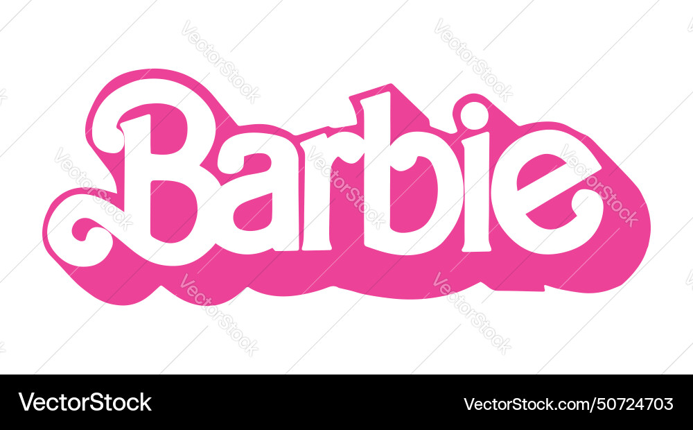 Barbie pink vintage logo Royalty Free Vector Image