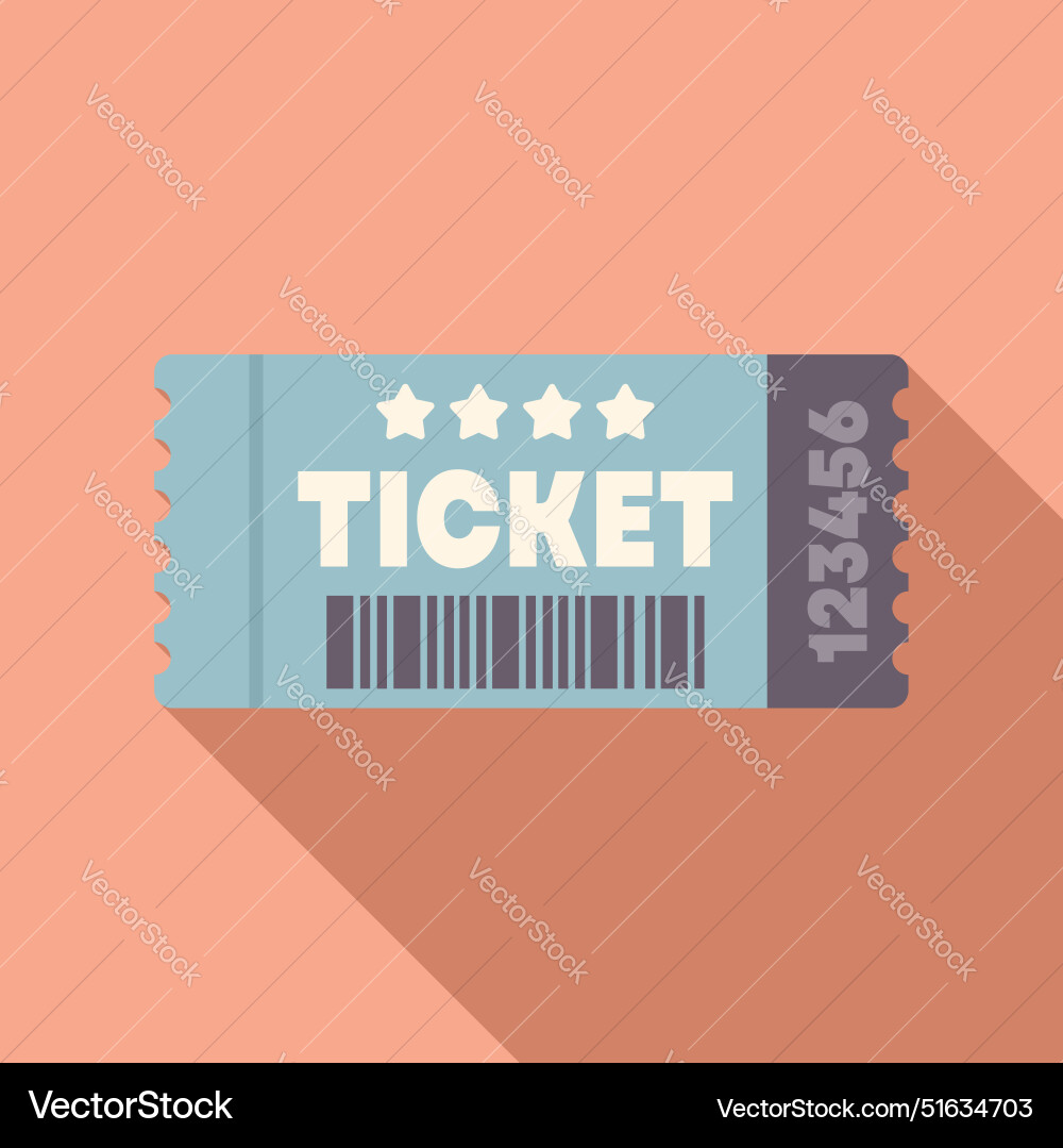 Blue vip ticket with barcode casting a shadow Vector Image