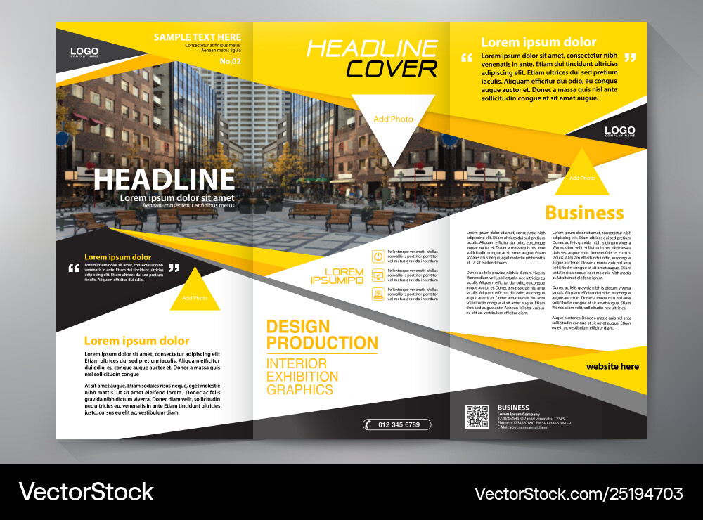 Brochure 3 fold flyer design a4 template Vector Image