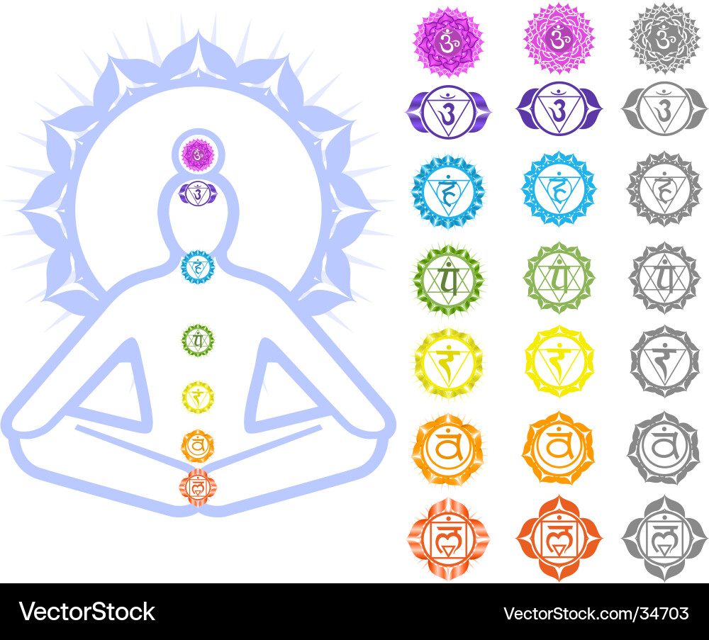 Chakras symbols Royalty Free Vector Image - VectorStock
