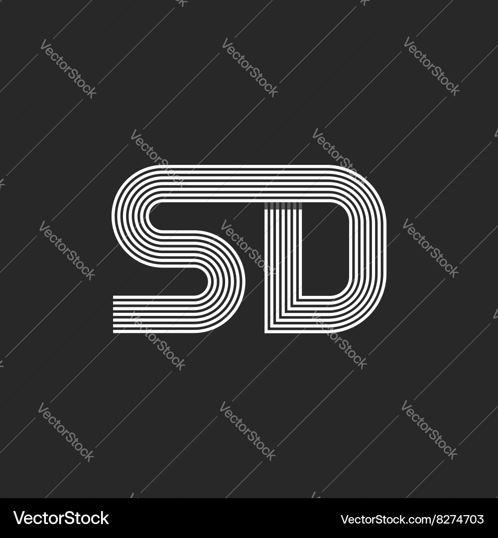 Initials sd letters combo logo monogram hipster Vector Image