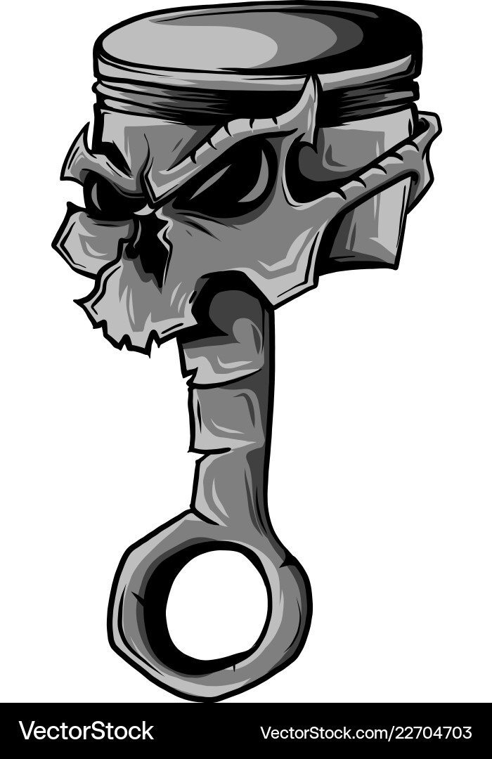 Isolated monochrome of engine piston Royalty Free Vector