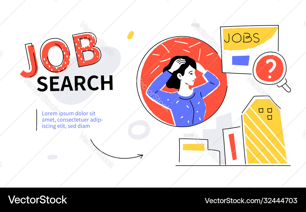 Job search - modern colorful flat design style web