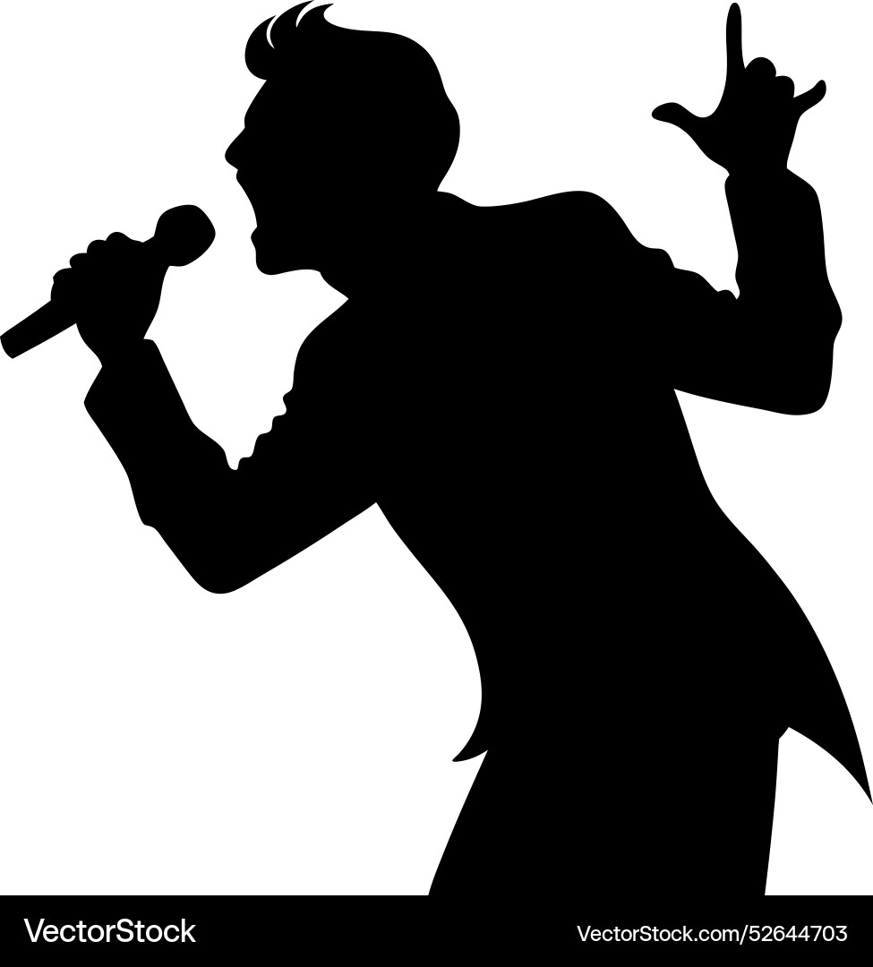 Singer silhouette design with a white background 1