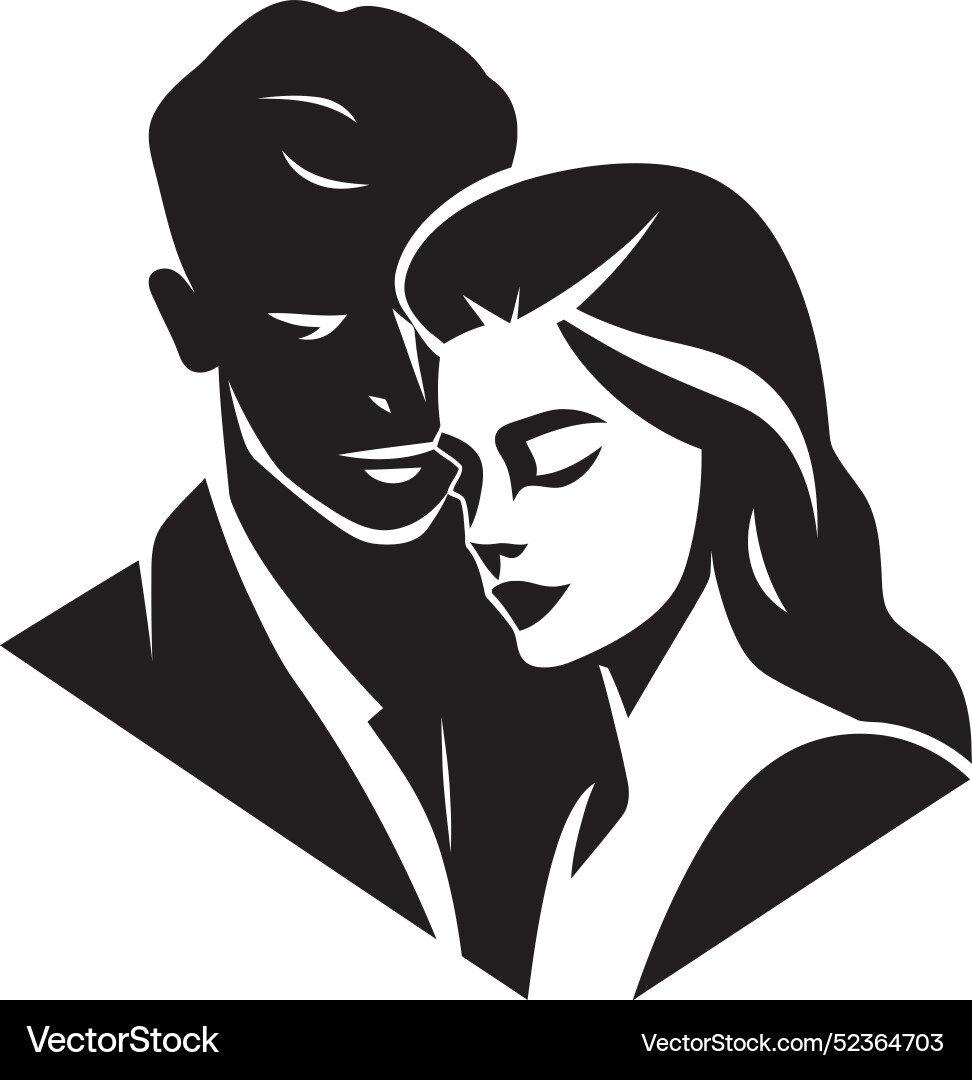 Symbolic love couple stylesvibrant affection Vector Image