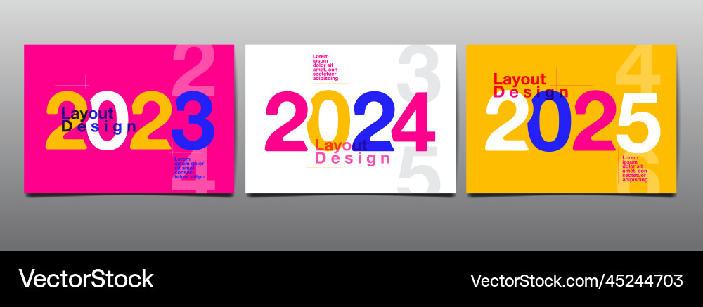 Template layout design 2023 2024 2025 Royalty Free Vector